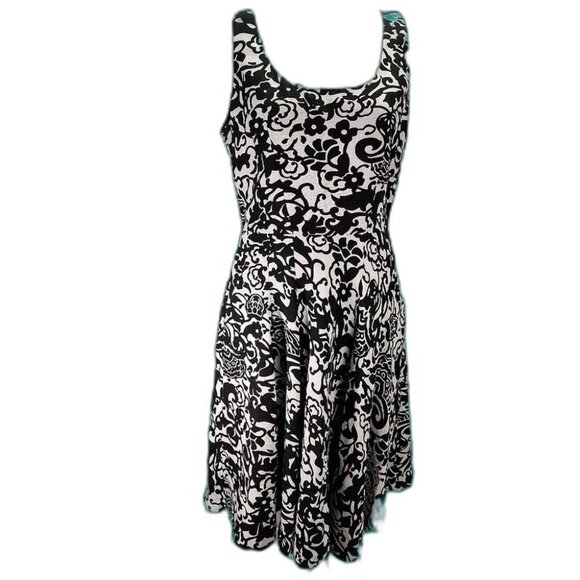 Cache | Dresses | Cache Black And White Silk Dress | Poshmark